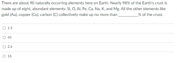 Solved There are about 90 naturally occurring elements here | Chegg.com