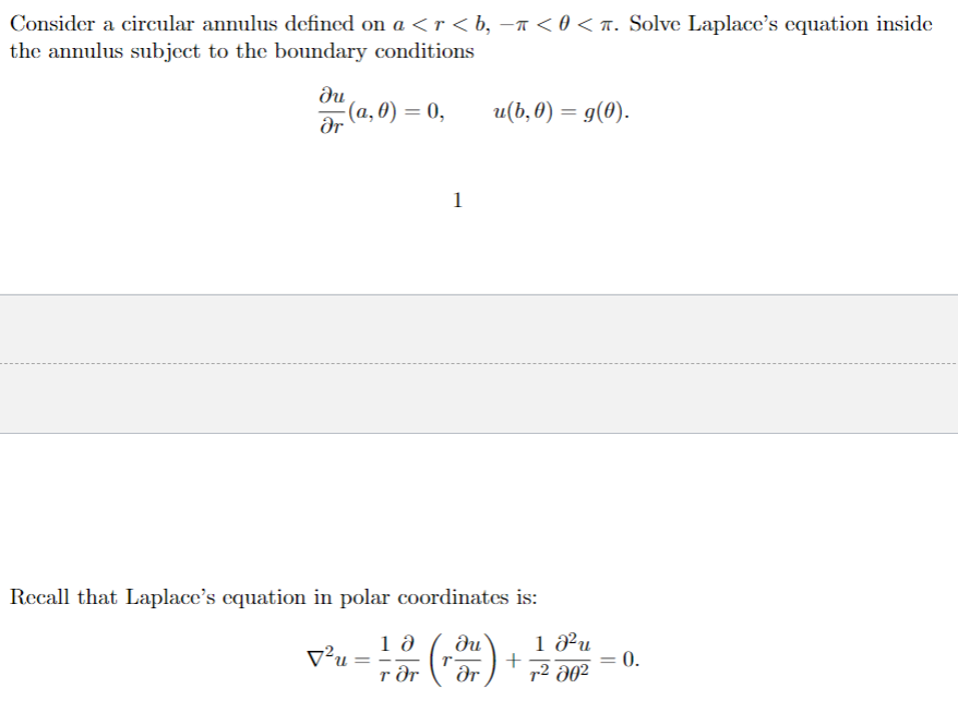Solved Consider a circular annulus defined on a | Chegg.com