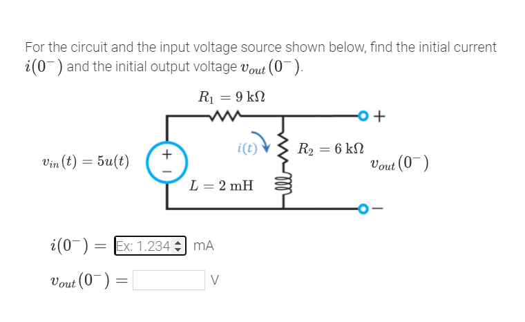 Solved For the circuit and the input voltage source shown | Chegg.com