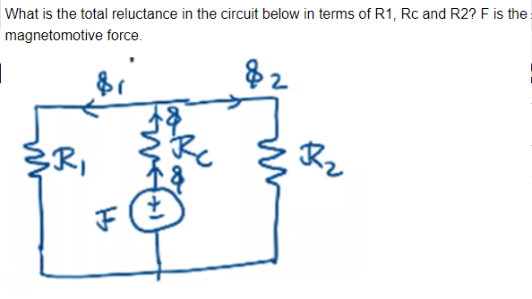 Solved What is the total reluctance in the circuit below in | Chegg.com