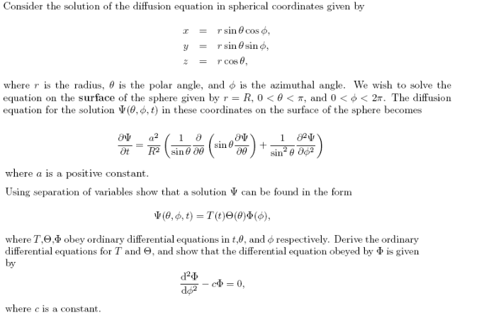 Solved Consider the solution of the diffusion equation in | Chegg.com