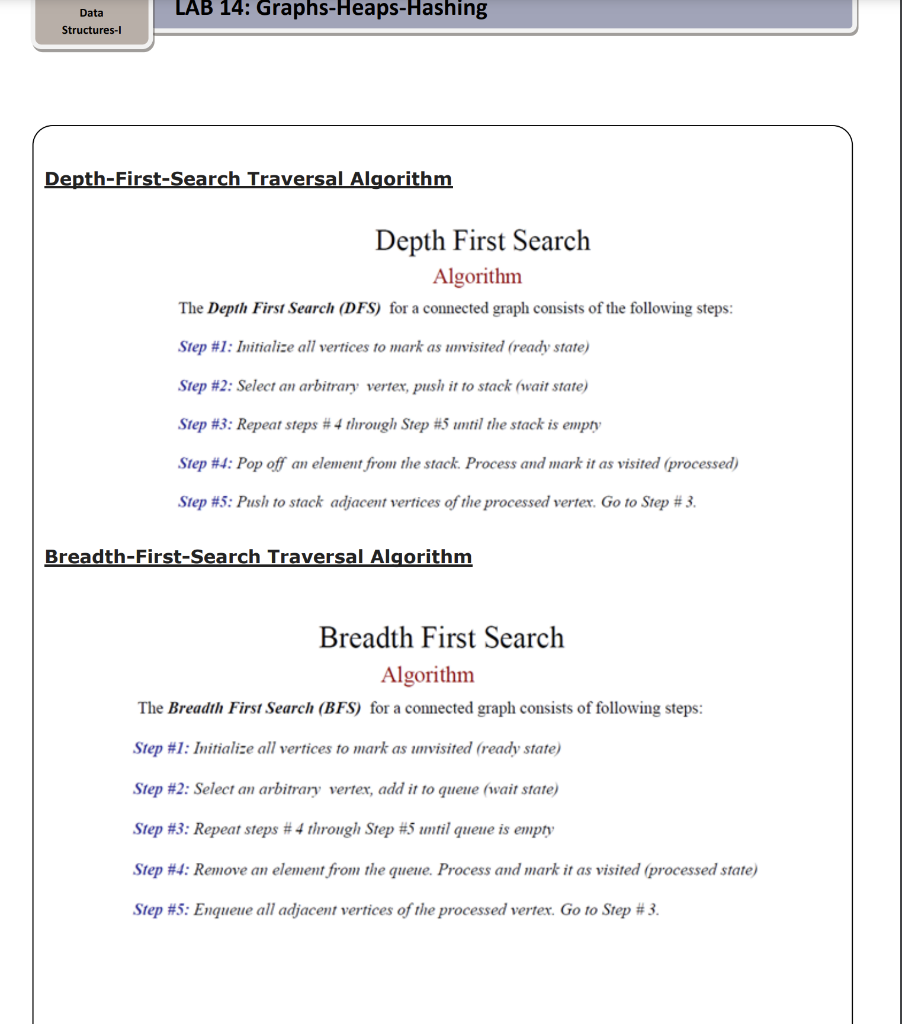 Solved CPCS-204 Data Structures- LAB 14: | Chegg.com