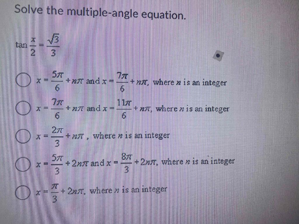 Solved Solve the multiple-angle equation in the interval | Chegg.com