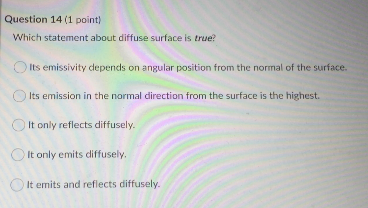 Solved Question 14 (1 point) Which statement about diffuse | Chegg.com