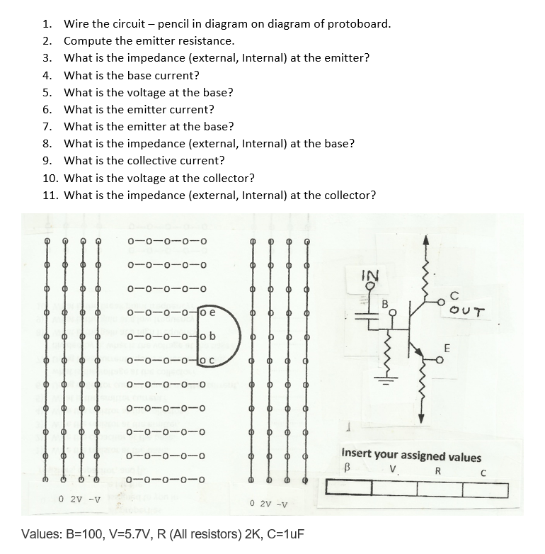 1. Wire the circuit - pencil in diagram on diagram of | Chegg.com