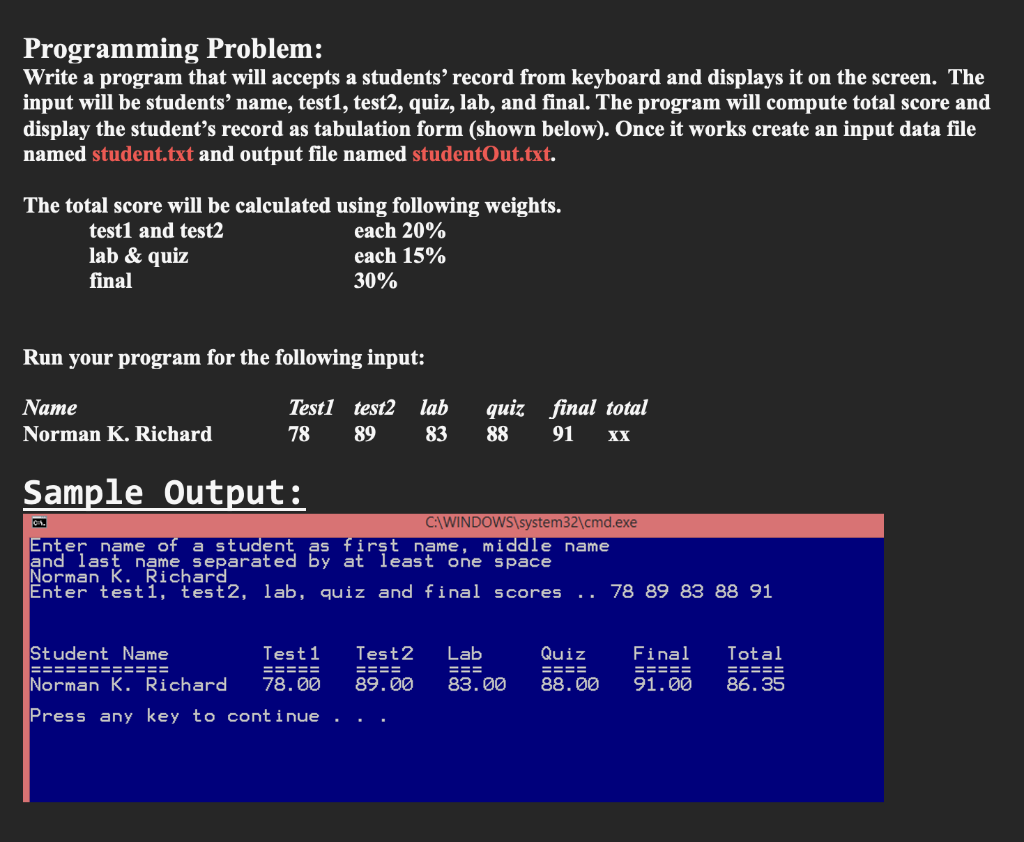 Solved Programming Problem Write A Program That Will 4649