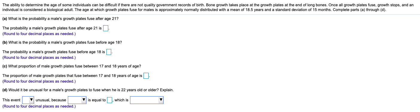 Solved The Ability To Determine The Age Of Some Individuals