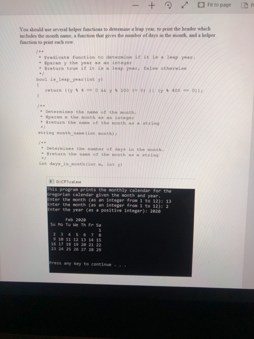 Solved Lab 6: A calendar Program. Write a program that, | Chegg.com