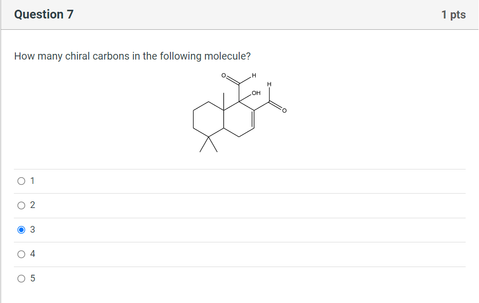 Solved How many chiral carbons in the following molecule? | Chegg.com