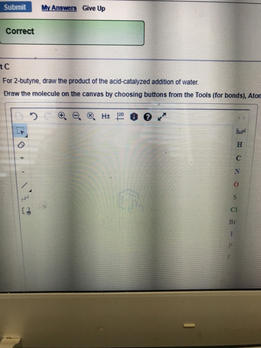Solved Submit My Answers Give Up Correct t C For 2-butyne, | Chegg.com