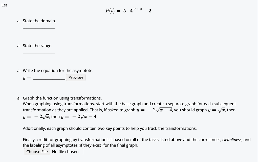 Solved Please help with the graphing part, Domain | Chegg.com