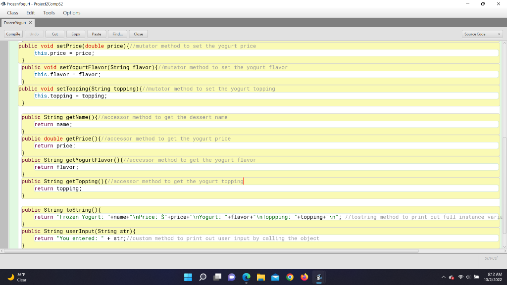 Solved Change the instance variable for the topping to be | Chegg.com