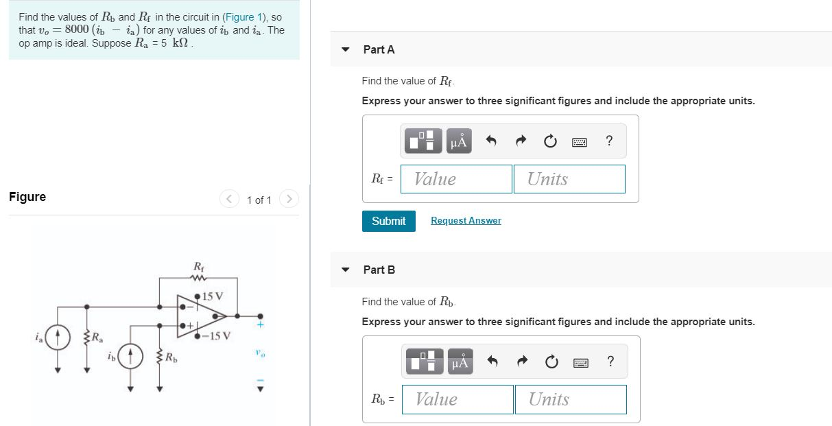 Solved Find the values of Rb and Rf in the circuit in | Chegg.com