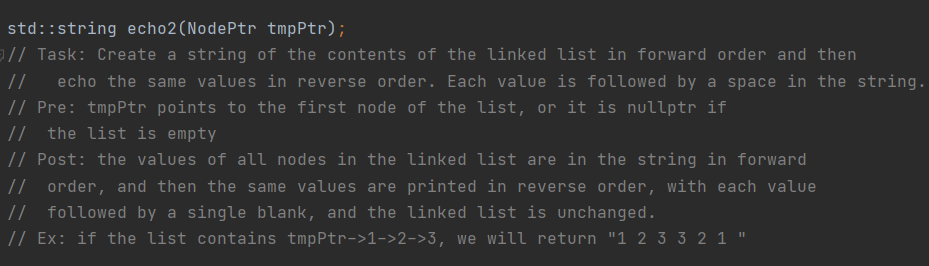 Solved std::string echo2(NodePtr tmpptr); // Task: Create a | Chegg.com