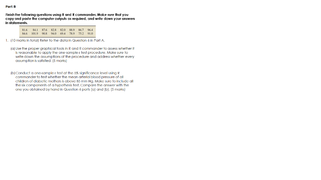 Solved Part B Finish the following questions using R and R | Chegg.com