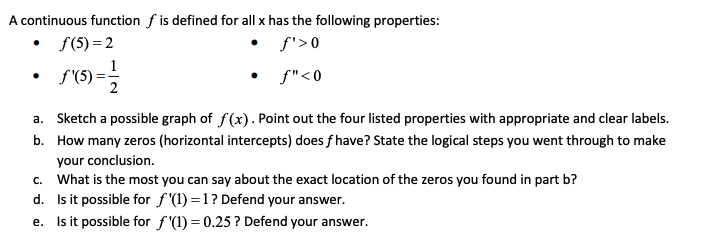 Solved A continuous function f ﻿is defined for all x has the | Chegg.com