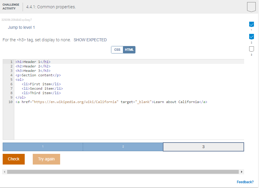 Solved CHALLENGE ACTIVITY 4.4.1: Common properties. | Chegg.com