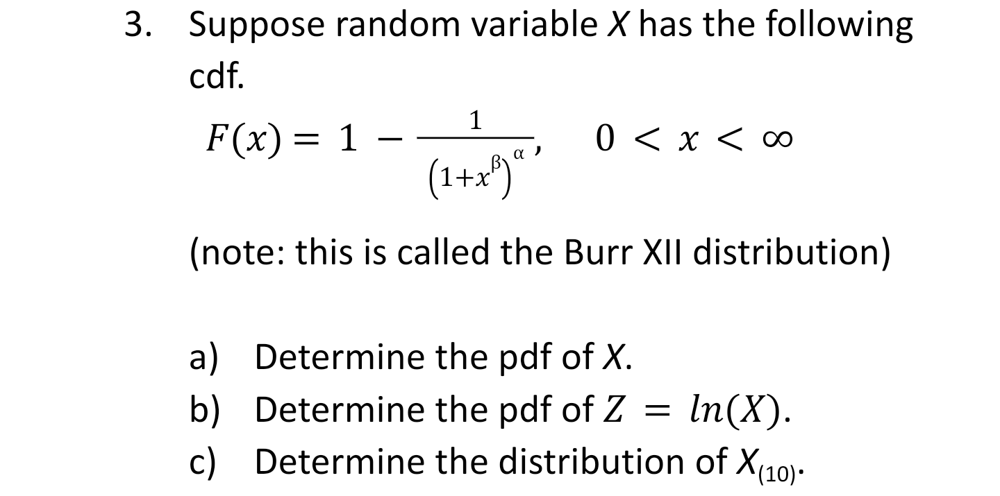 Solved 3. Suppose random variable X has the following cdf. 1 | Chegg.com