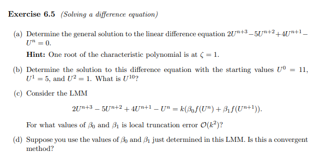Solved Exercise 6 5 Solving A Difference Equation A