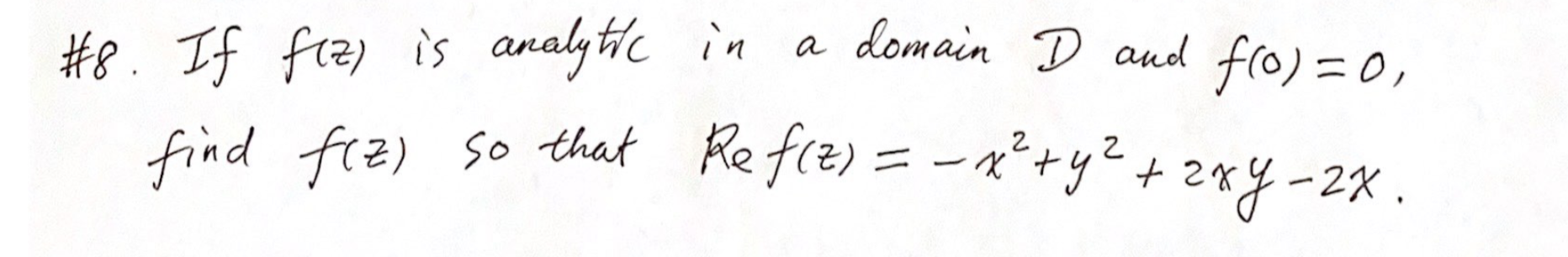 Solved #8. If flz) is analytic in a domain D and fro)=0, | Chegg.com