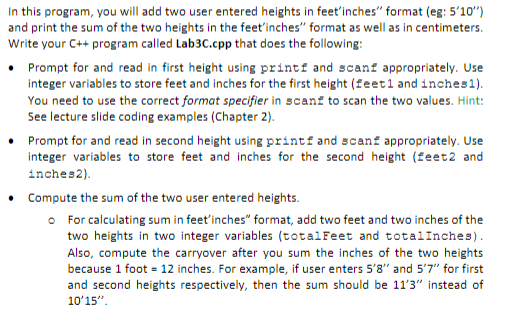 Solved In this program, you will add two user entered | Chegg.com