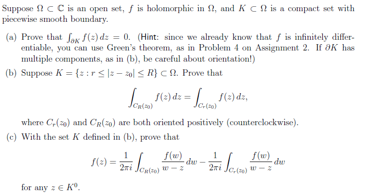Solved = Suppose 2 C C is an open set, f is holomorphic in | Chegg.com