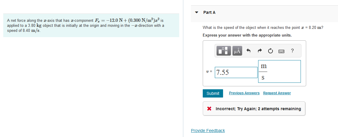 Solved A net force along the x-axis that has x-component | Chegg.com