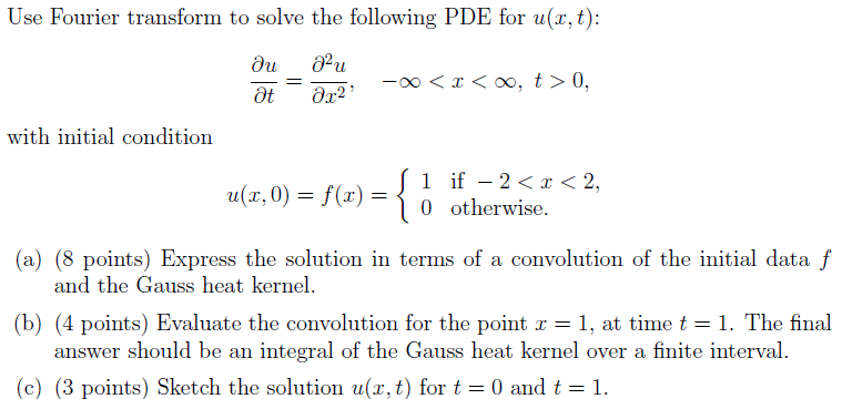 Solved Use Fourier transform to solve the following PDE for | Chegg.com