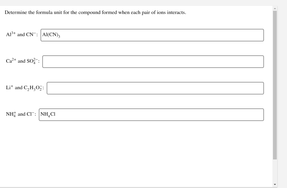 Solved Determine the formula unit for the compound formed | Chegg.com
