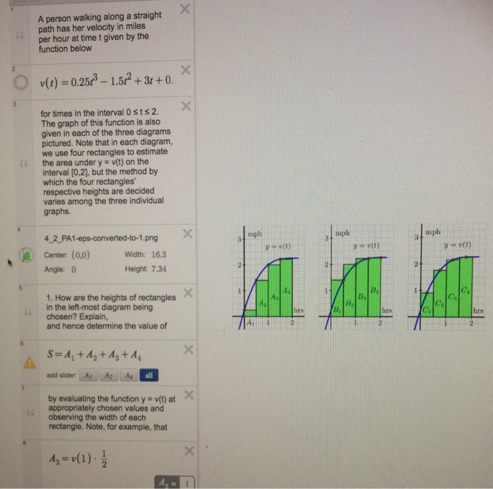 Solved A person walking along a straight path has her | Chegg.com