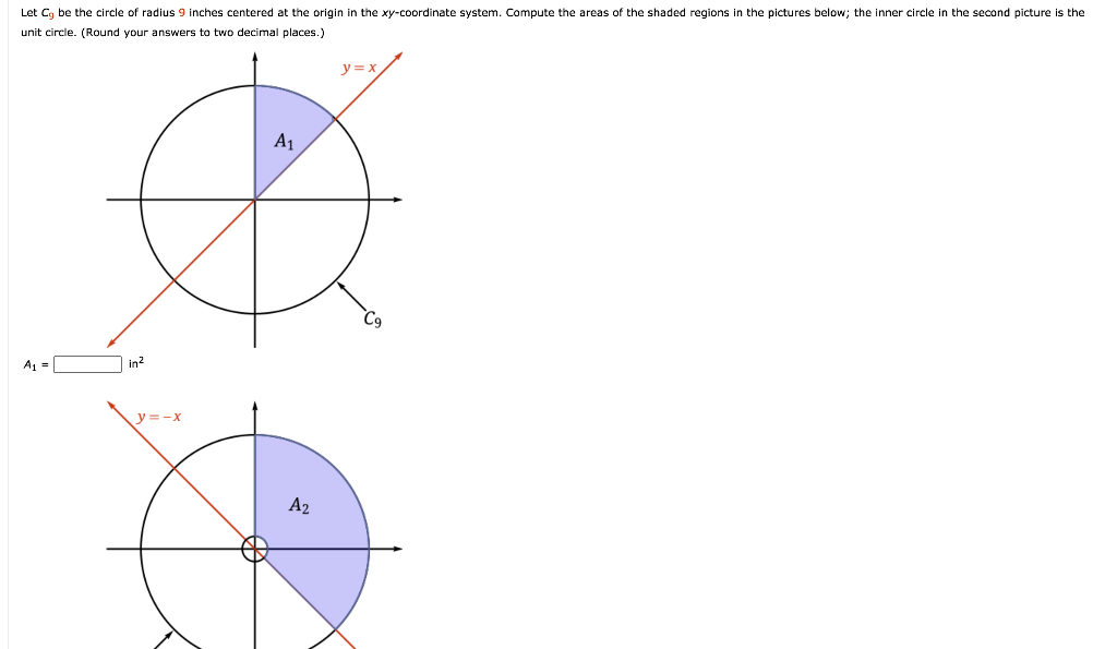 Solved Let Cg be the circle of radius 9 inches centered at | Chegg.com
