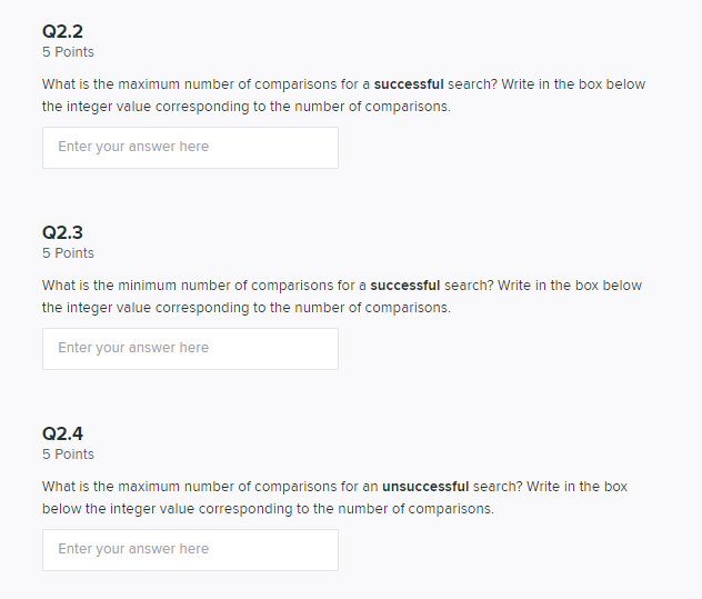 Solved Q2 Binary Search: decision tree 25 Points The binary | Chegg.com