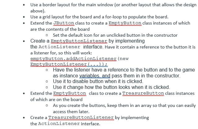 Solved The Java Treasure Hunt Game Please do not post | Chegg.com