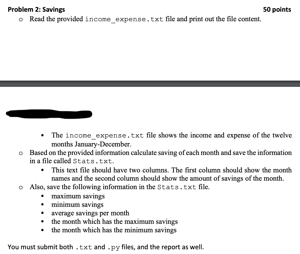 Solved Problem 2: Savings 50 points Read the provided | Chegg.com