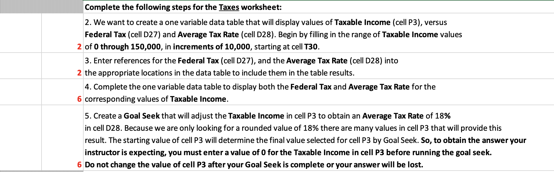 Complete the following steps for the Taxes worksheet: | Chegg.com