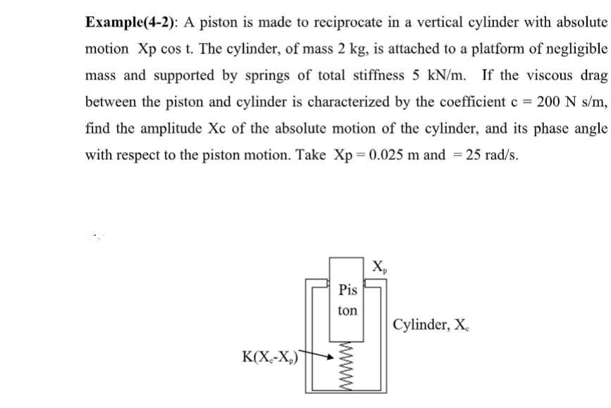 Example(4-2): A piston is made to reciprocate in a | Chegg.com