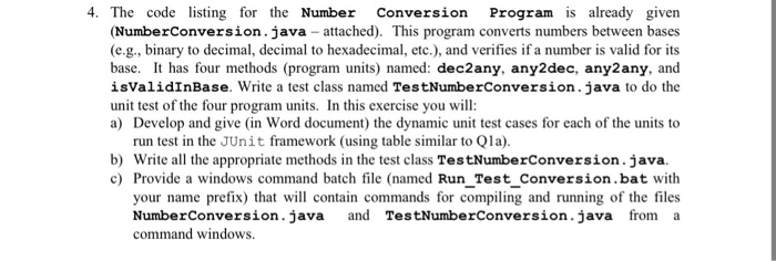 4. The code listing for the Number Conversion Program | Chegg.com