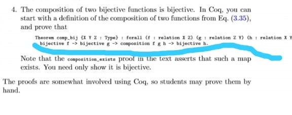 Solved 4. The composition of two bijective functions is | Chegg.com