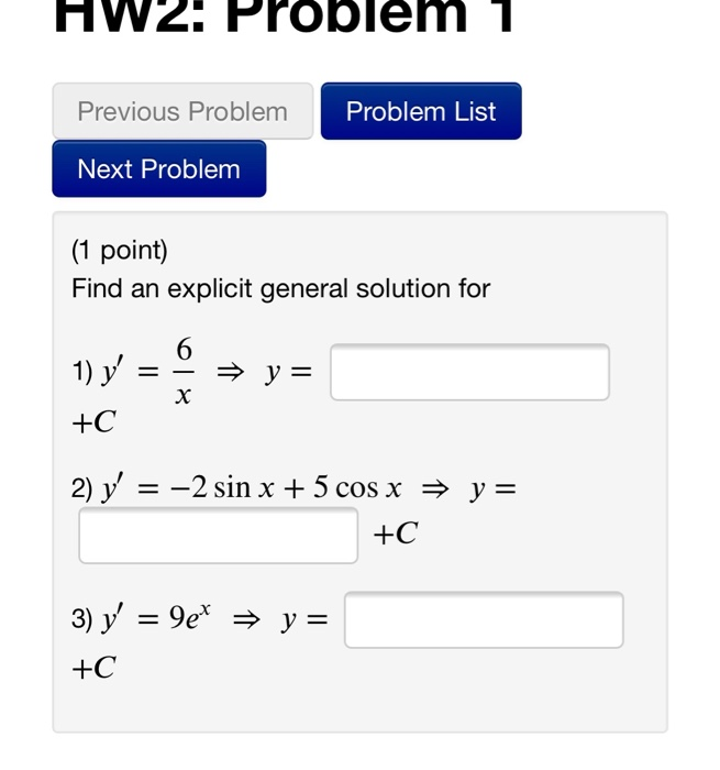 Solved HW2: PPoblem 1 Previous Problem Problem List Next | Chegg.com