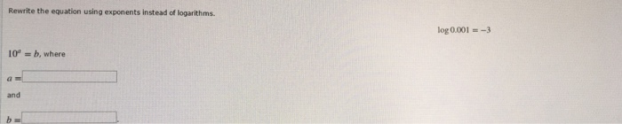 Solved Rewrite the equation using exponents instead of | Chegg.com