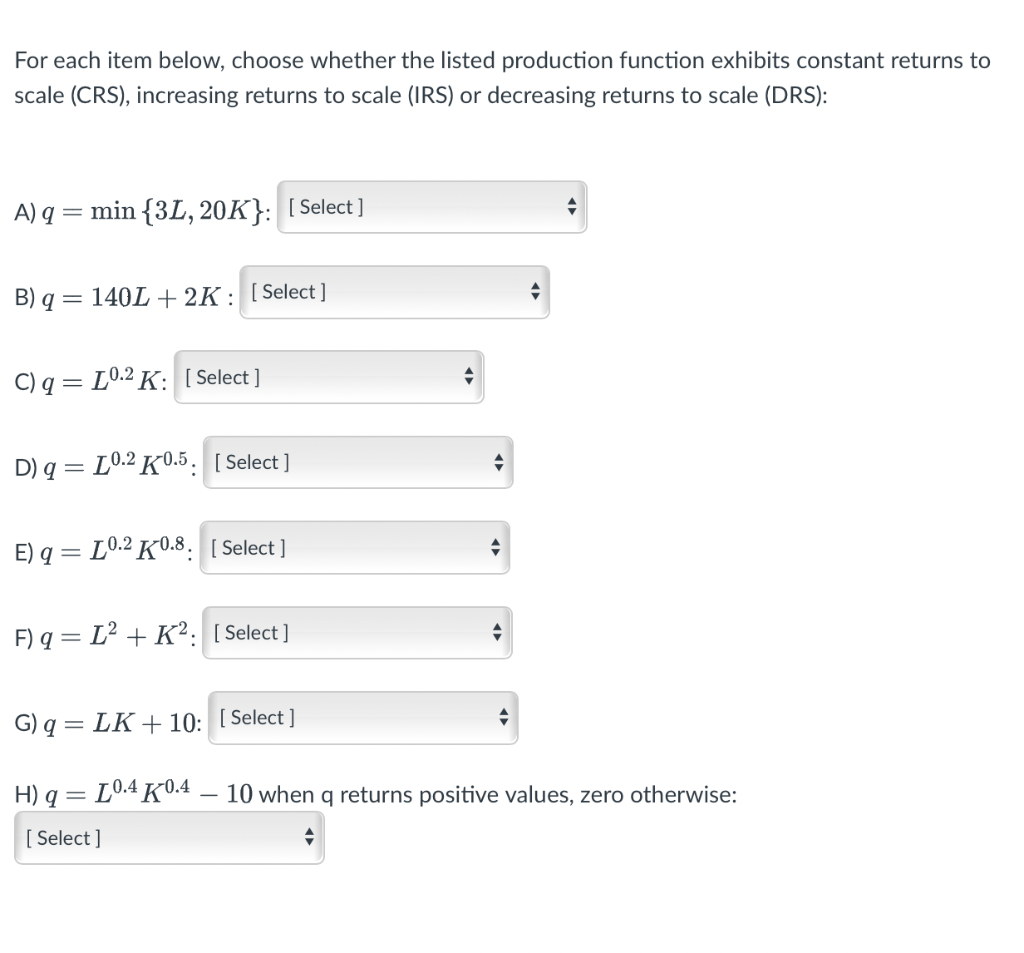 Solved For each item below, choose whether the listed | Chegg.com
