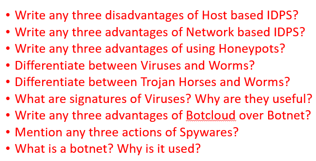 Solved - Write any three disadvantages of Host based IDPS? - | Chegg.com