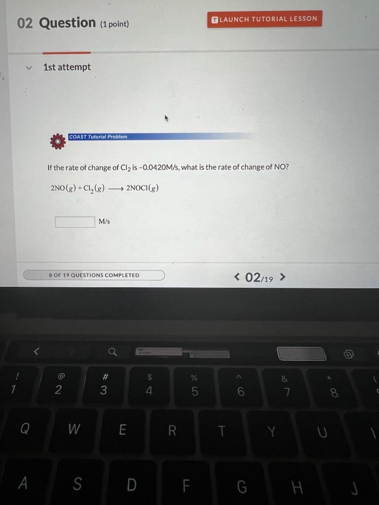 Solved 1st attempt COAST Tutorial Problem If the rate of | Chegg.com