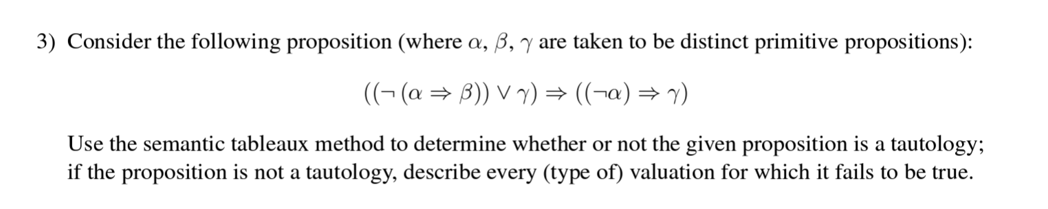 Solved Consider the following proposition (where α,β,γ ﻿are | Chegg.com