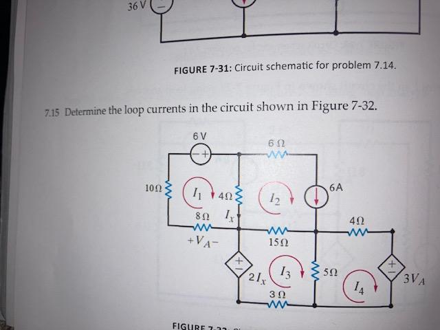 Solved 7.15 Determine the loop currents in the circuit shown | Chegg.com