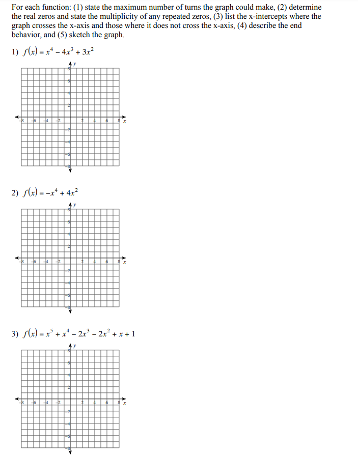 Solved For each function: (1) state the maximum number of | Chegg.com