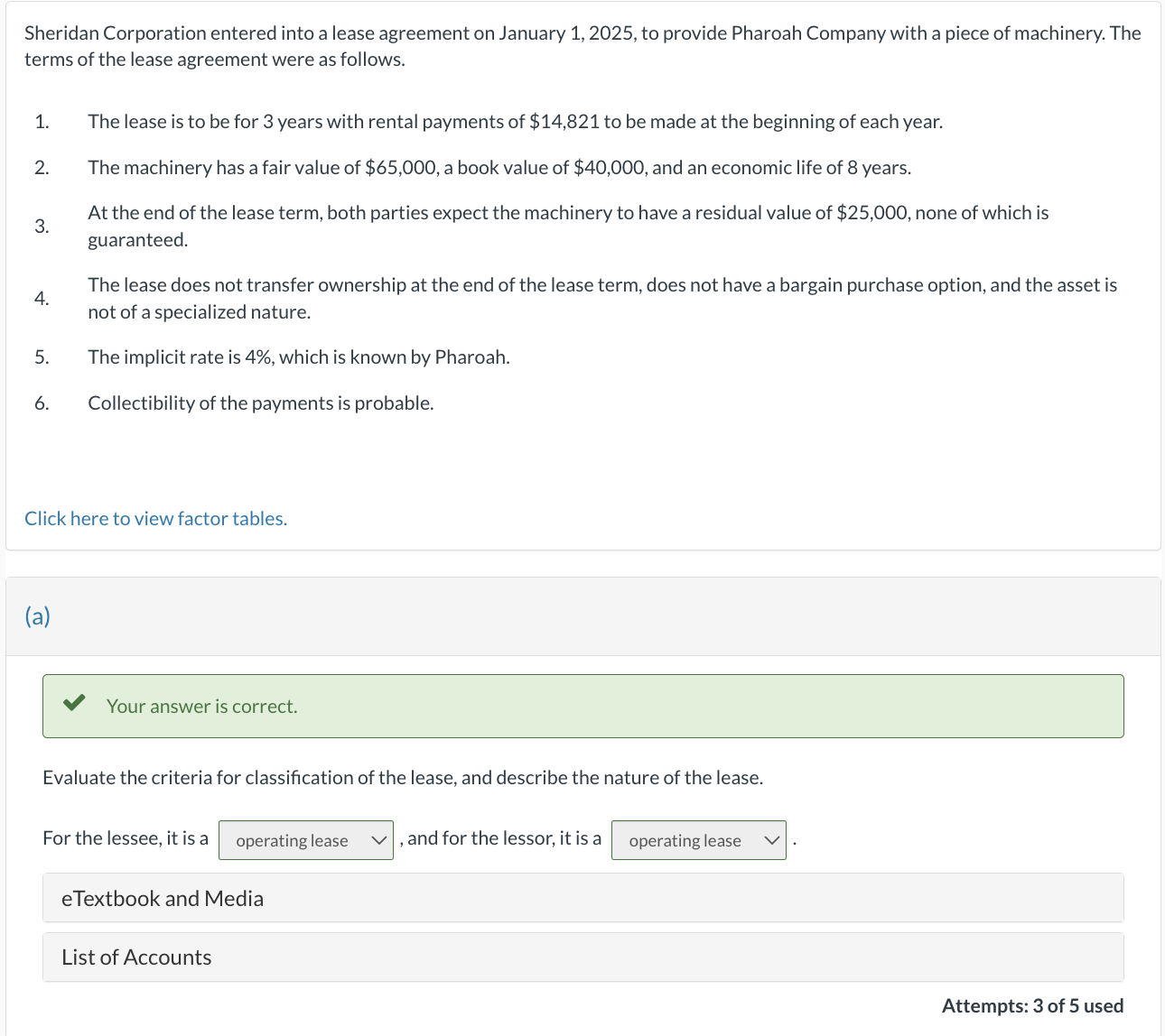 Sheridan Corporation entered into a lease agreement | Chegg.com