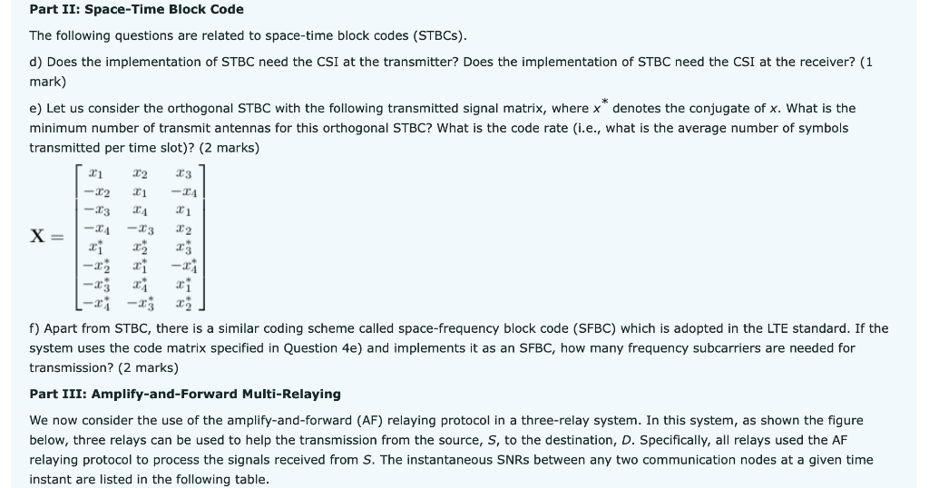 Part I: Space-Time Trellis Code Consider a | Chegg.com