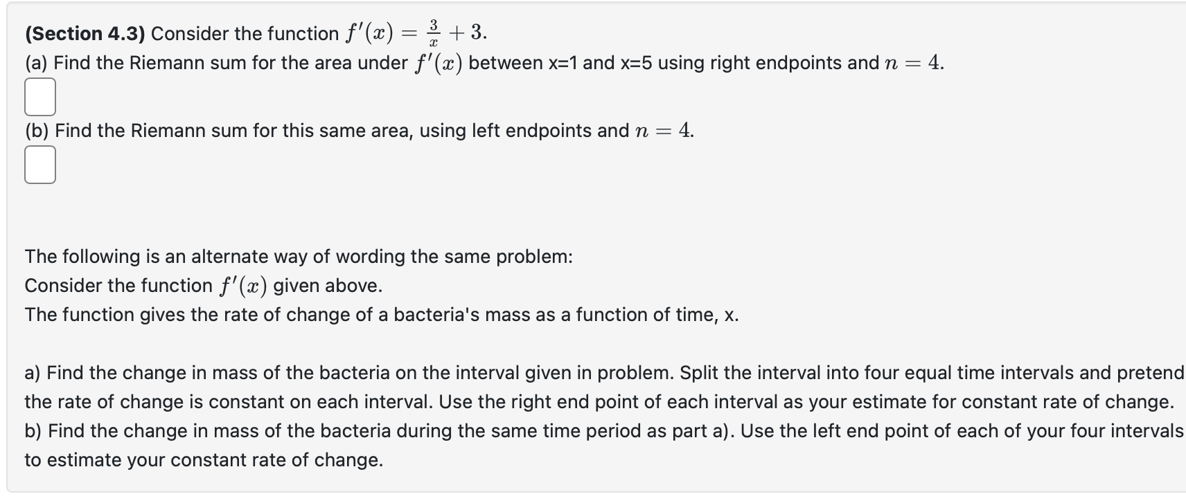 Solved (Section 4.3) Consider the function f′(x)=x3+3. (a) | Chegg.com