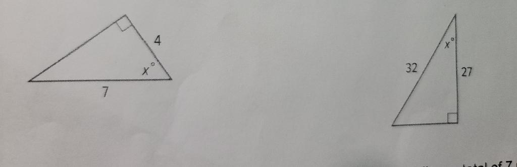 Solved using trigonometry to find the value of x in each | Chegg.com